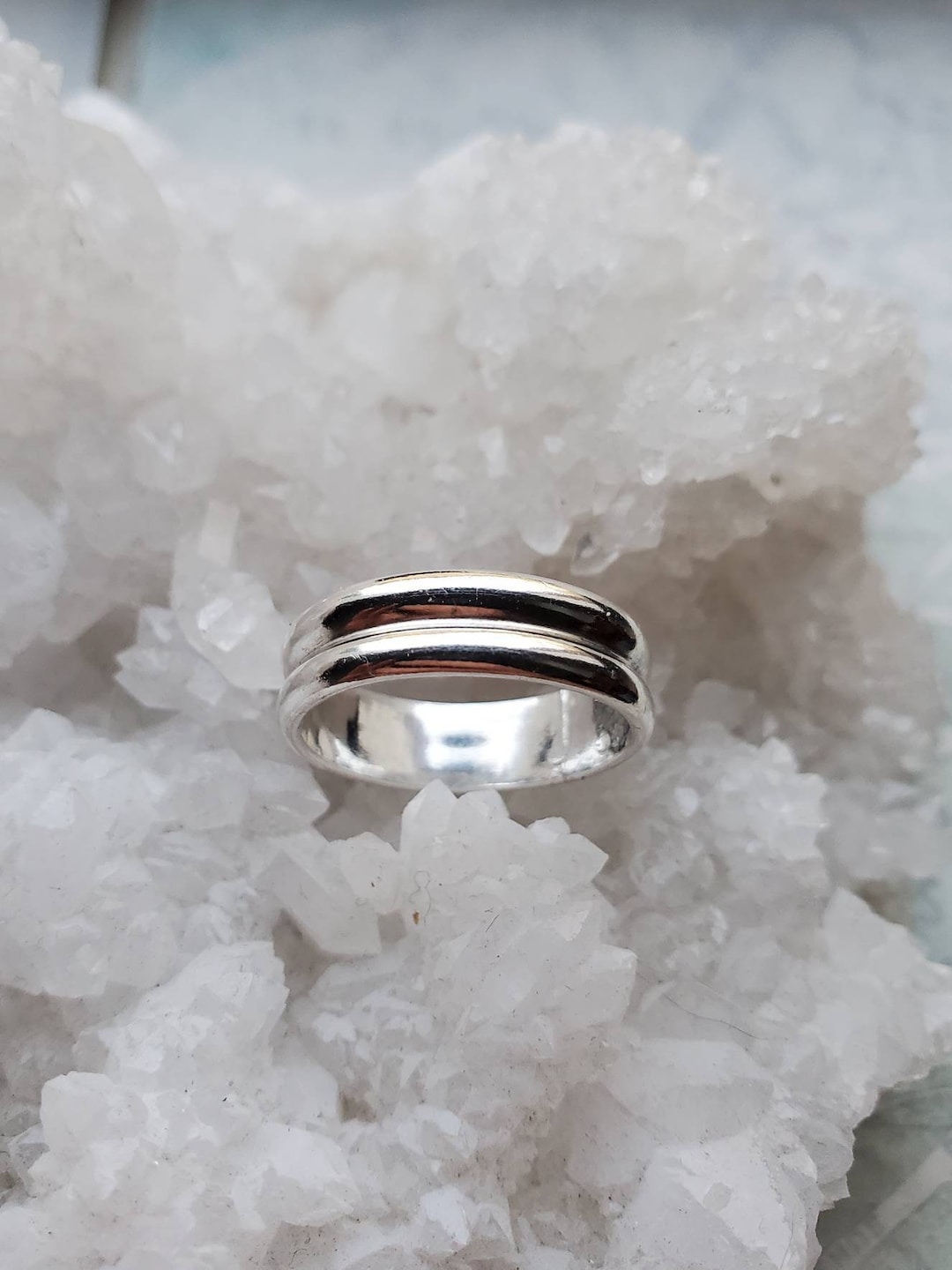 Sterling Silver Ring, Double Band Artisan Silver Jewelry Dual Two Pair ...