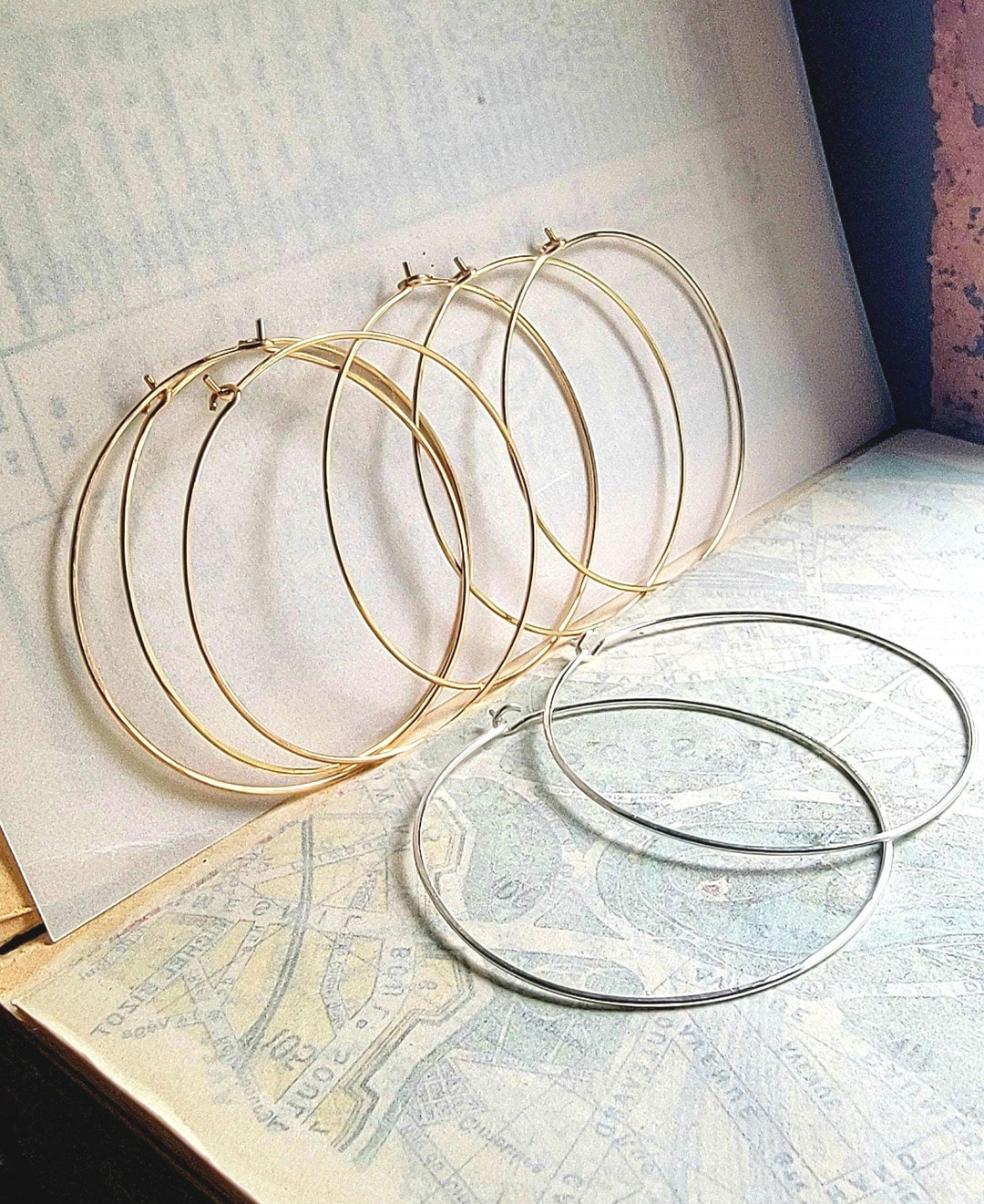 Big Gold Hoops, 1 Pair of Large 14k Gold Filled Infinity Hoop Earrings ...