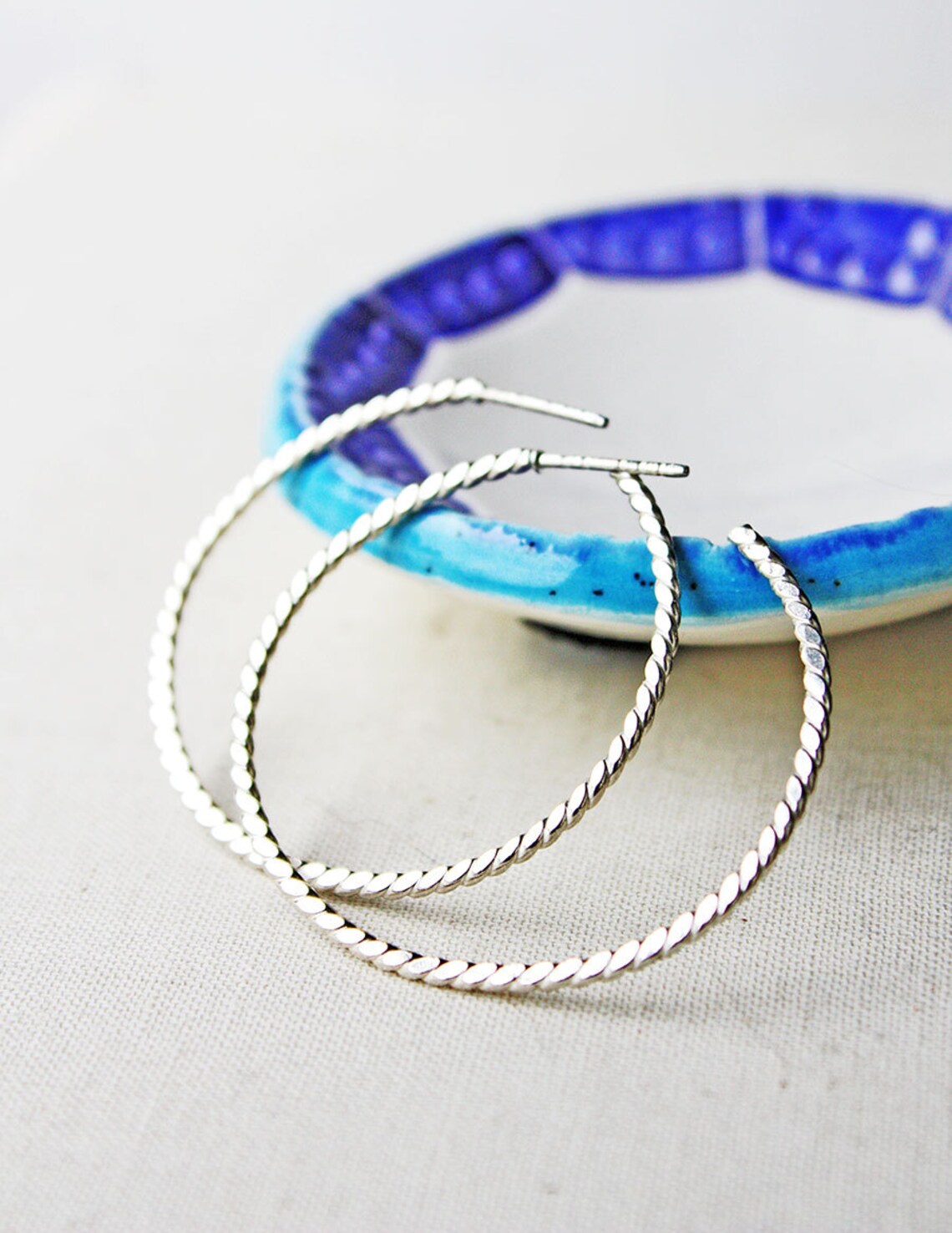 Sterling Silver Hoops Big .925 Silver Large Hoop Earrings - Etsy