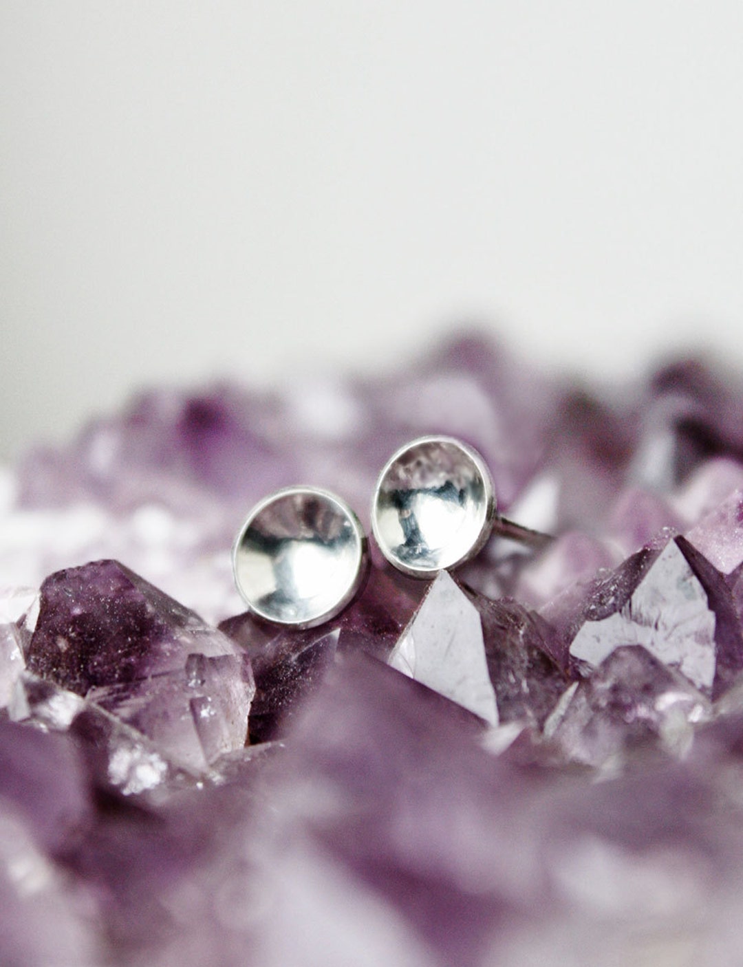 Small Silver Studs, Tiny Silver Round Earrings, Round Modern Posts ...