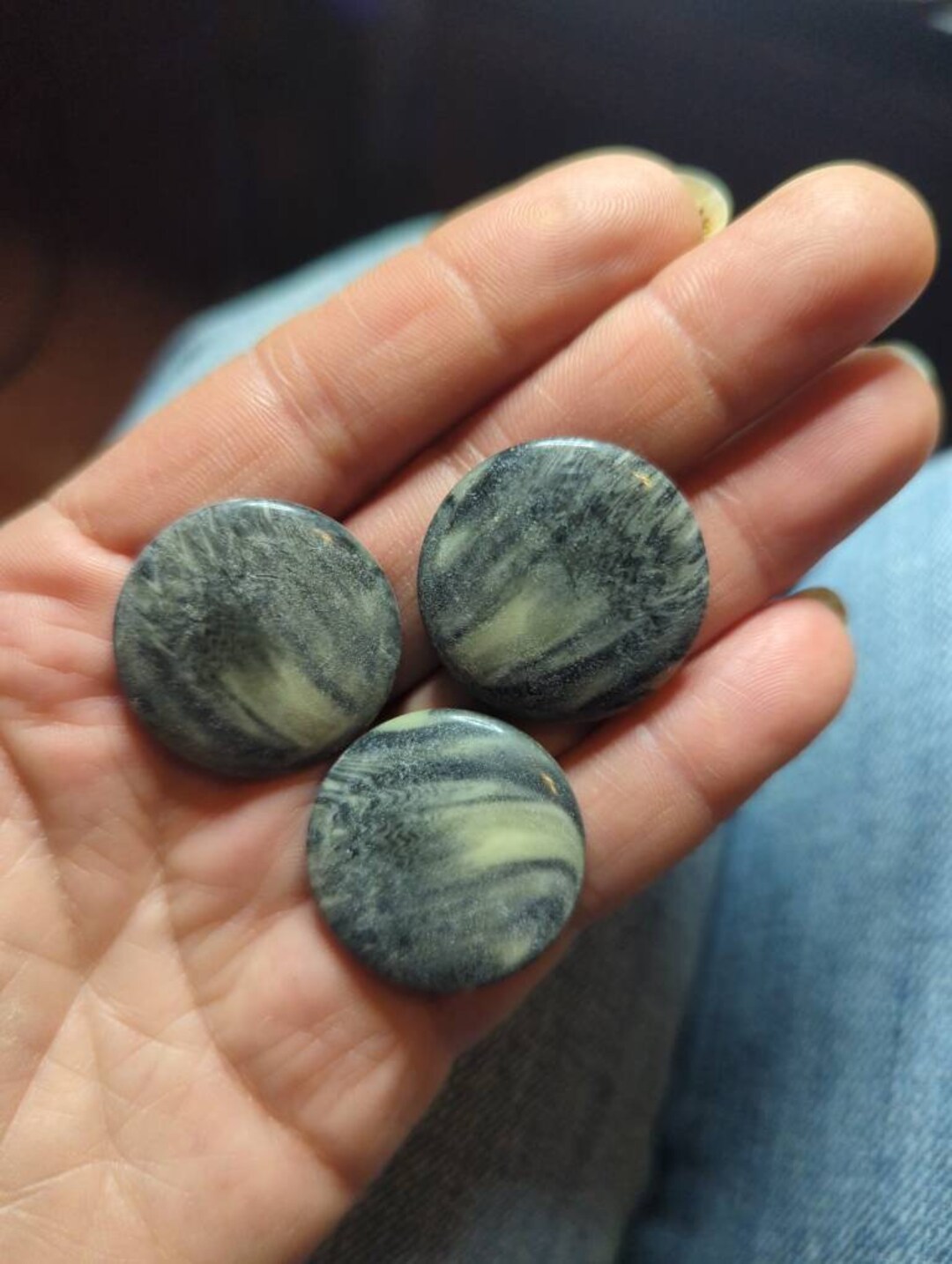 Beautiful Thick Gray & Tan Shank Back Buttons Vintage Buttons Sewing ...