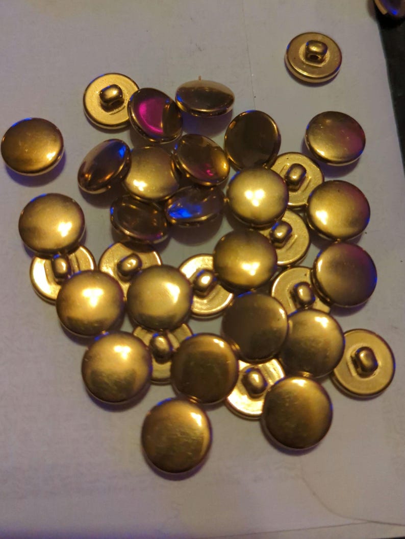Gold Metal Flat Buttons Shank Back Buttons for Suit Jacket Coats ...