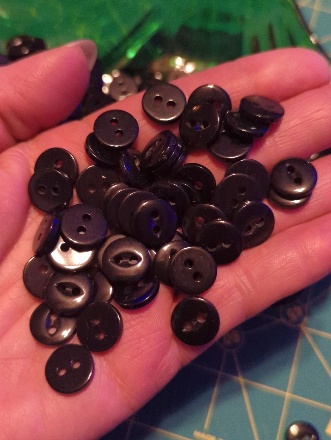 Black Fish Eye Buttons 1/2" 12-13mm Shiny Plastic Buttons Shirt Buttons ...