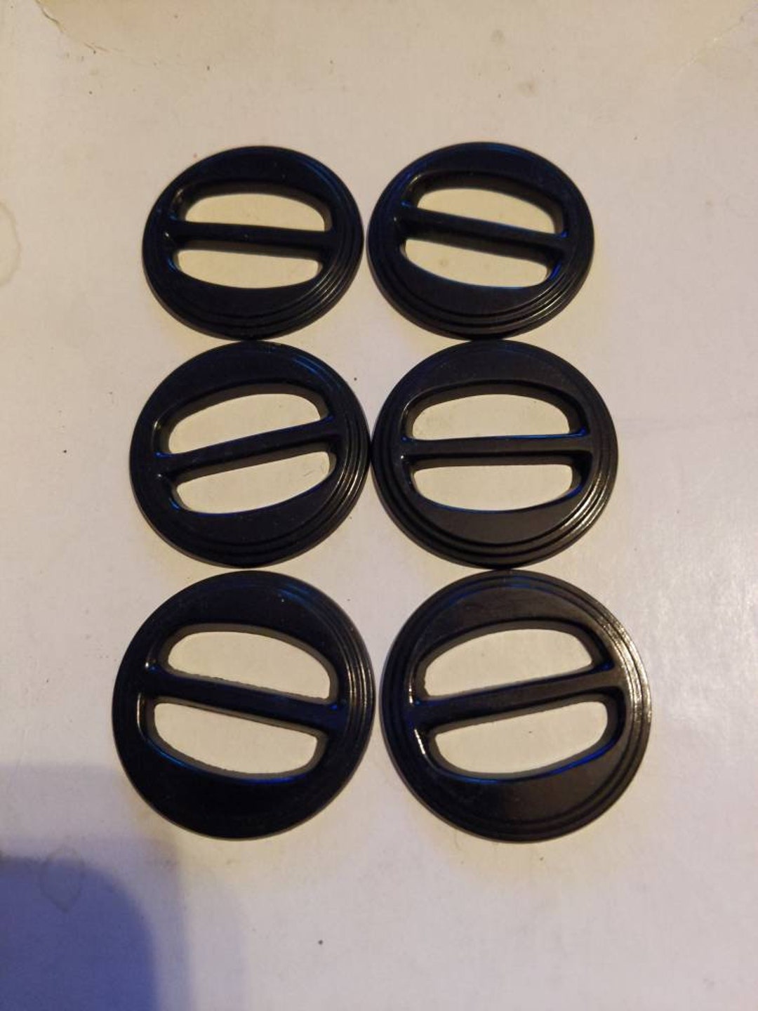 6 Vintage 1 3/8" Plastic 35mm Buckles Slides 7/8" Holes Scarf Slide Diy ...