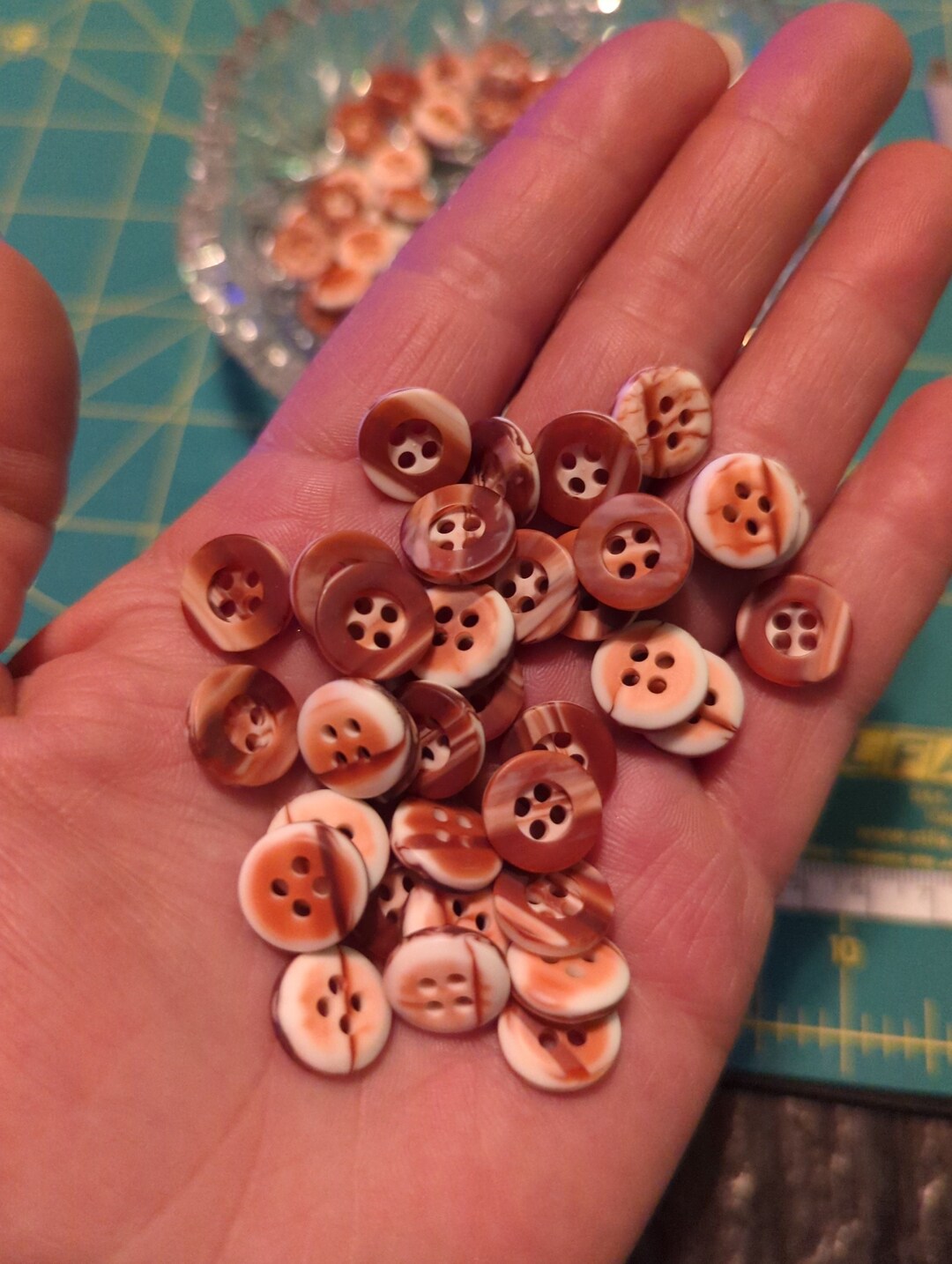 Rust 4 Hole Buttons About 1/2" or 12mm Plastic Buttons Shirt Buttons ...