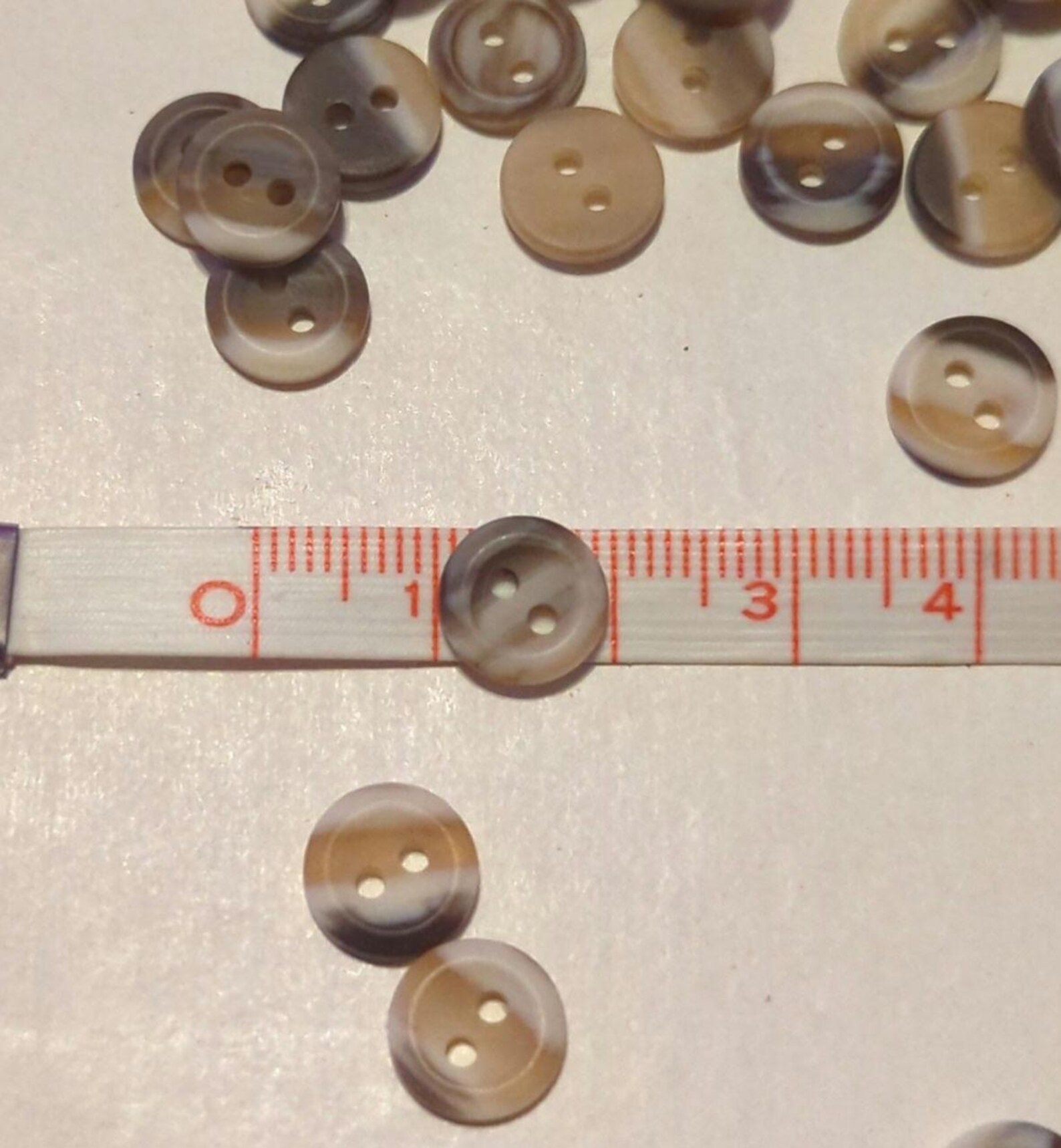 3/8" Brown Tan Cream Buttons Work Shirt Buttons Vintage 2 Hole Buttons ...