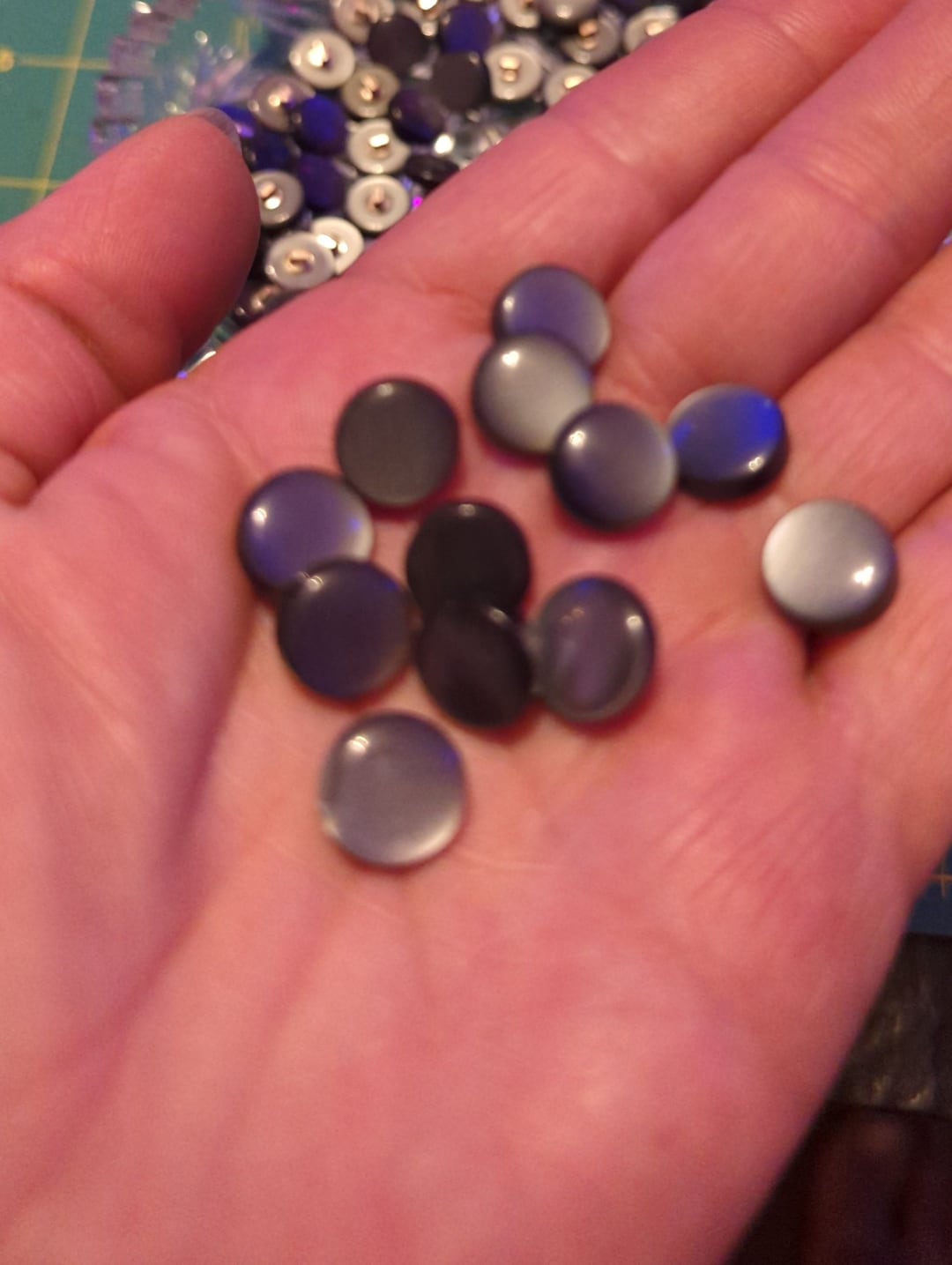 Vintage Smoke Pearl Buttons 7/16" 11mm Dark Dress Buttons Shank Back ...