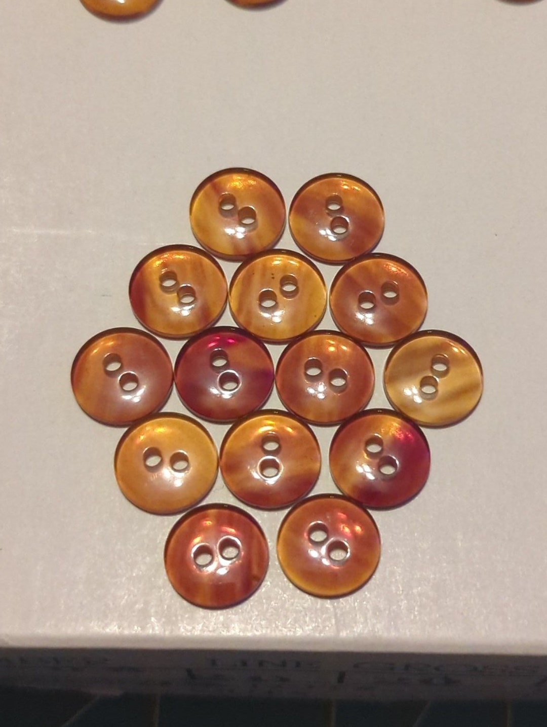 Clear Amber Faux Tortoise Shell Buttons Almost 1/2" 12mm Small Plastic ...