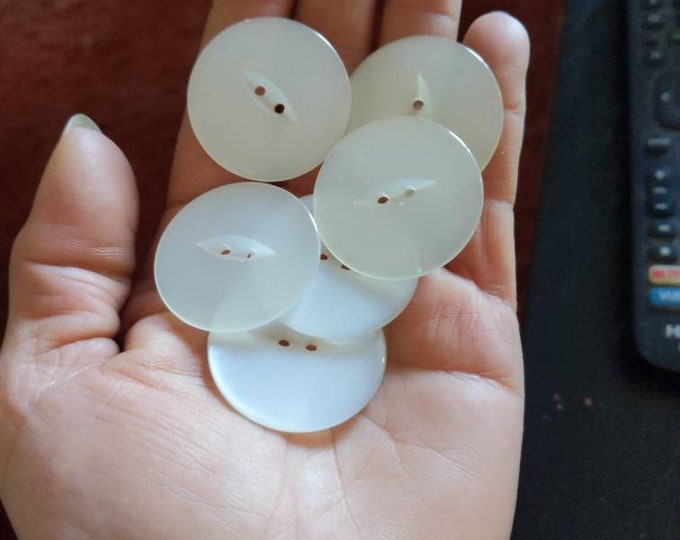 6 Large Buttons Vintage 2 Hole Fish Eye Buttons Sewing Crafting Coats ...