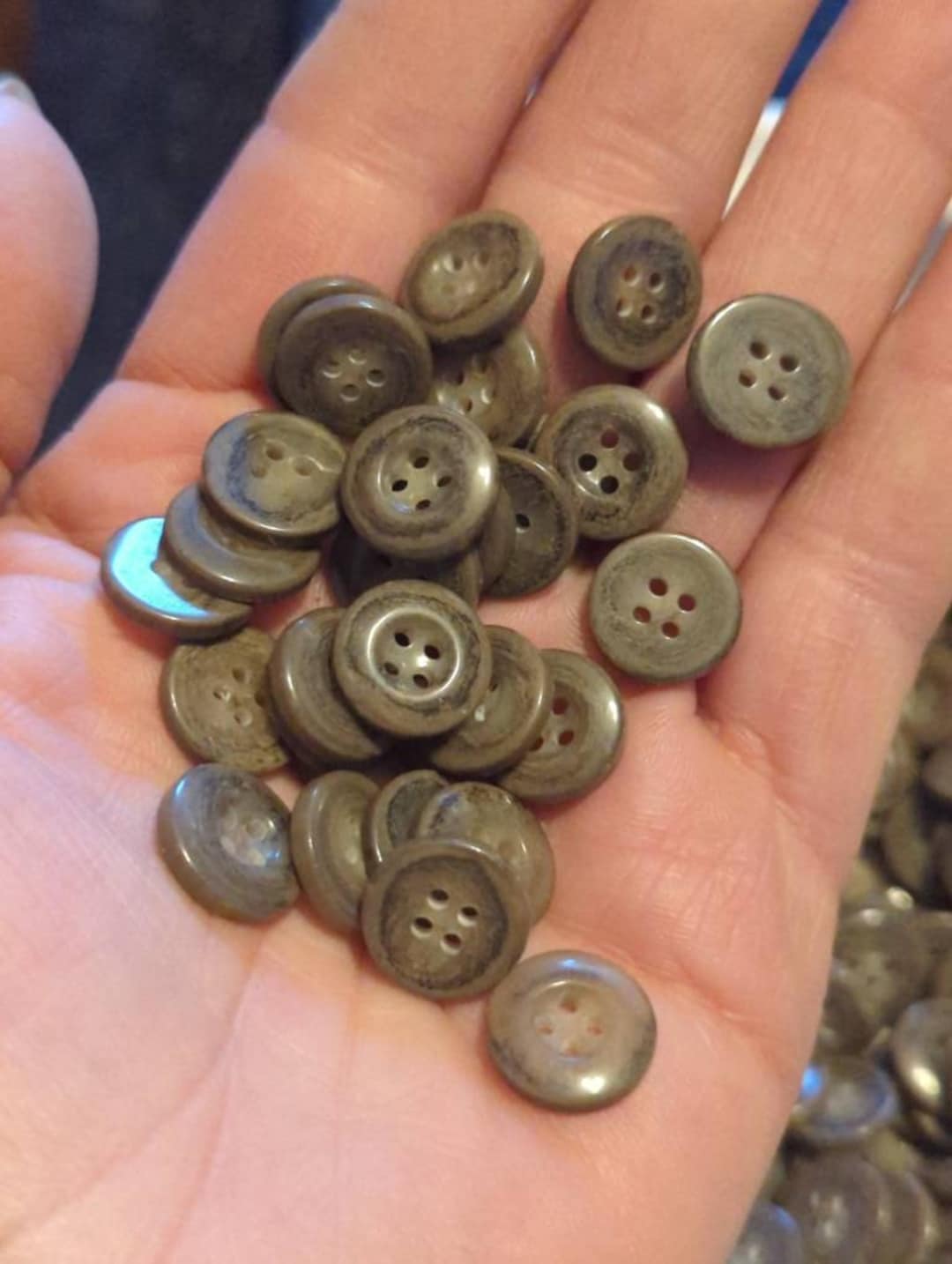 1/2" Brown Beige Buttons Swirl Work Shirt Buttons Vintage 4 Hole ...