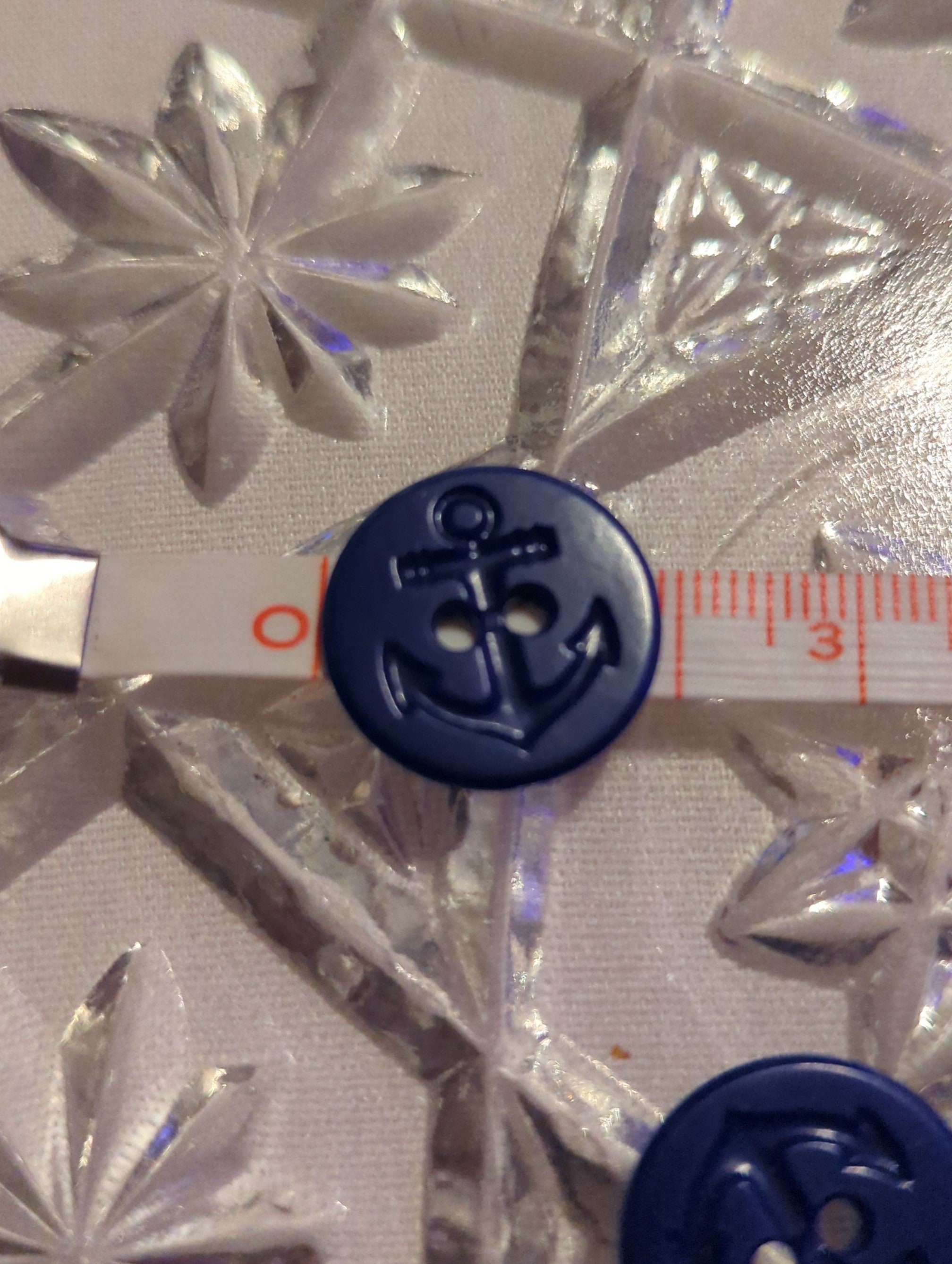 12 Big 3/4" Buttons Navy Blue Anchor Buttons Sewing Crafting Shirt ...