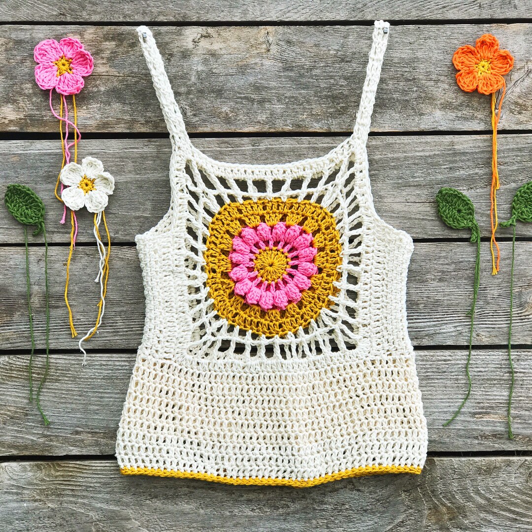 POP Flower Power Tank Top Pattern Crochet - Etsy