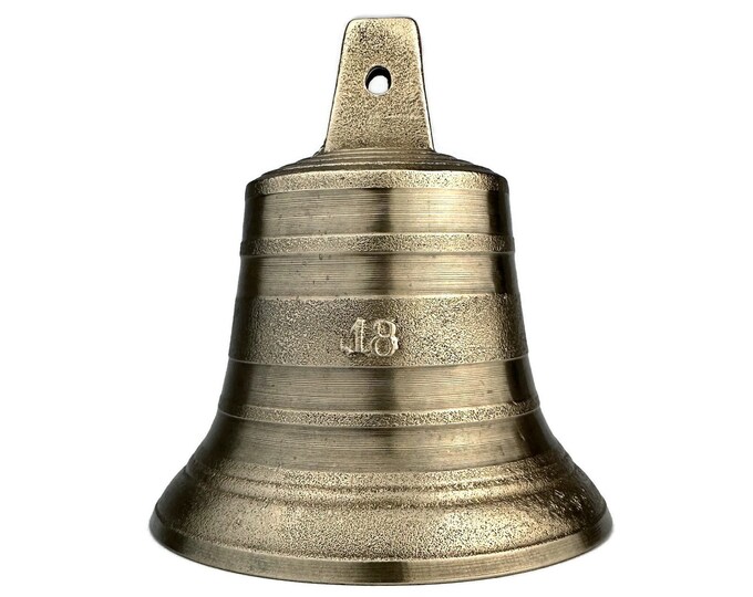 Antique Bronze Bell Number 18, Vintage Hanging Bell, 5 Inch Bell, Wall ...