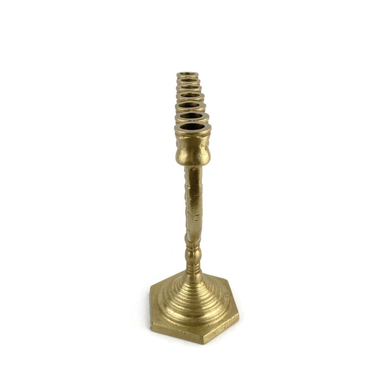Seven Branched Menorah, Judaica Candle Holder, Brass Candlesticks ...