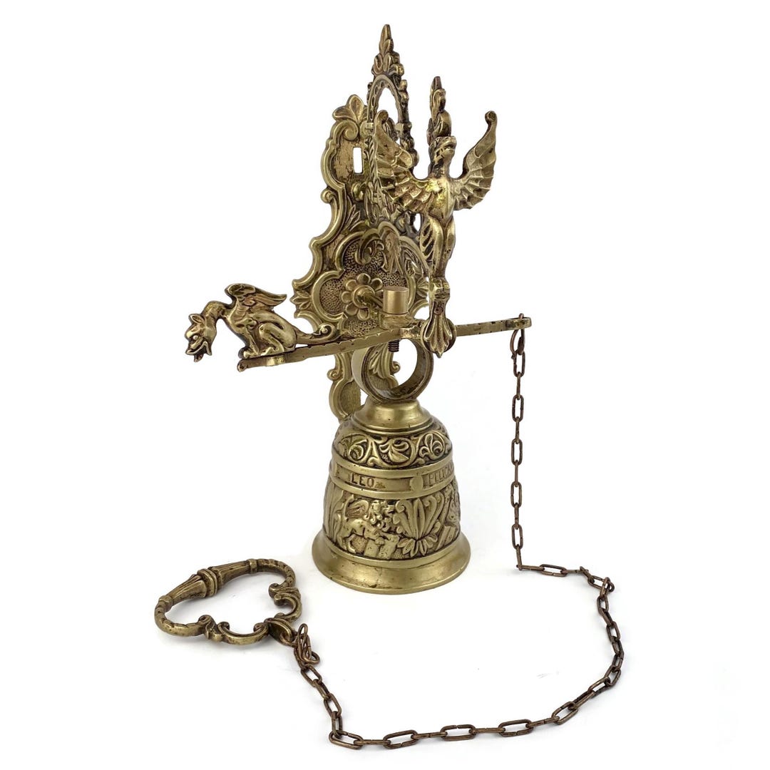 Rare Monastery Brass Bell, Wall Hanging Door Bell, Antique Ringer With ...