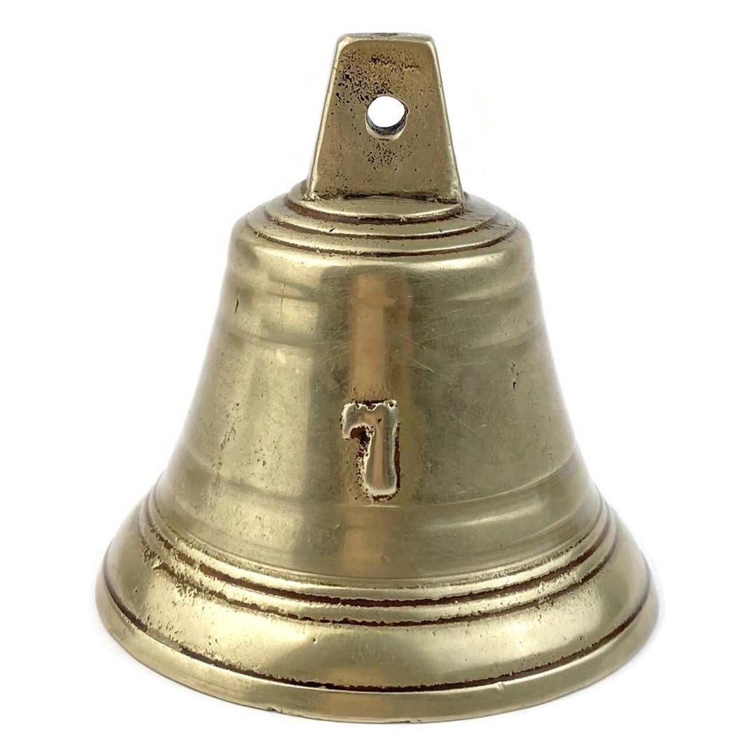 Antique Bronze Bell Number 7, Vintage Hanging Bell, 2.75 Inch Bell, Top ...