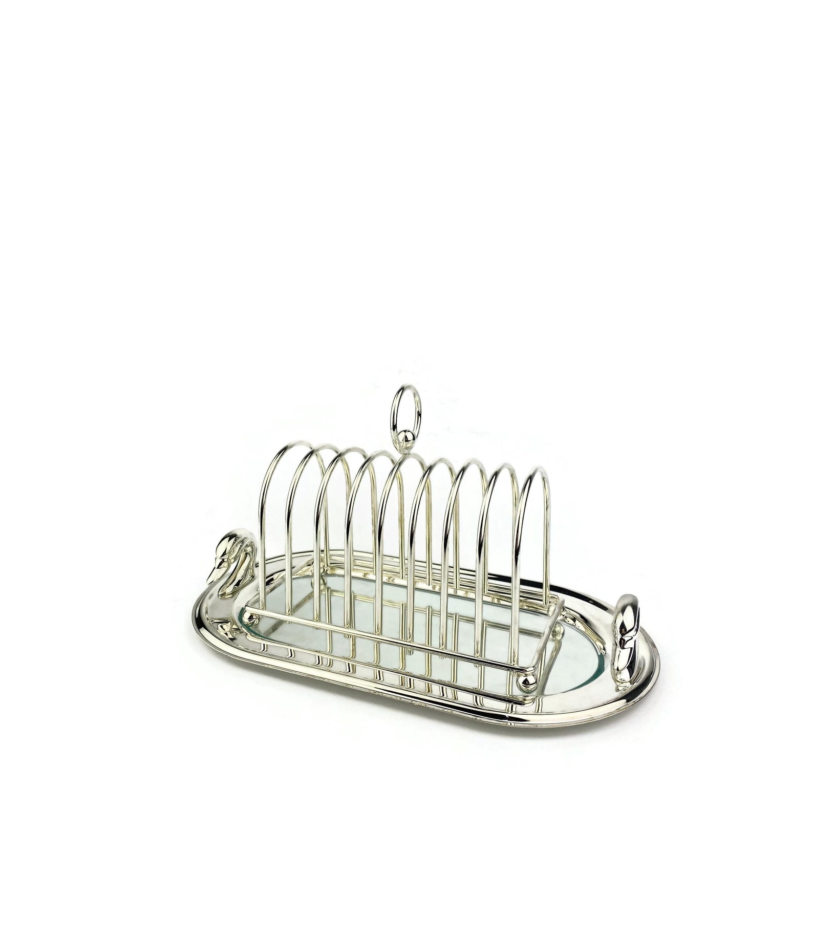 Breakfast 8 Slot Toast Set With Tray, Vintage Toast Stand With Tray and ...