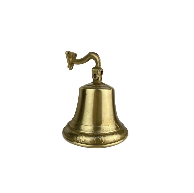 Antique Brass Ship Bell, Embossed Wall Bell, Medium Sized Ship Bell ...