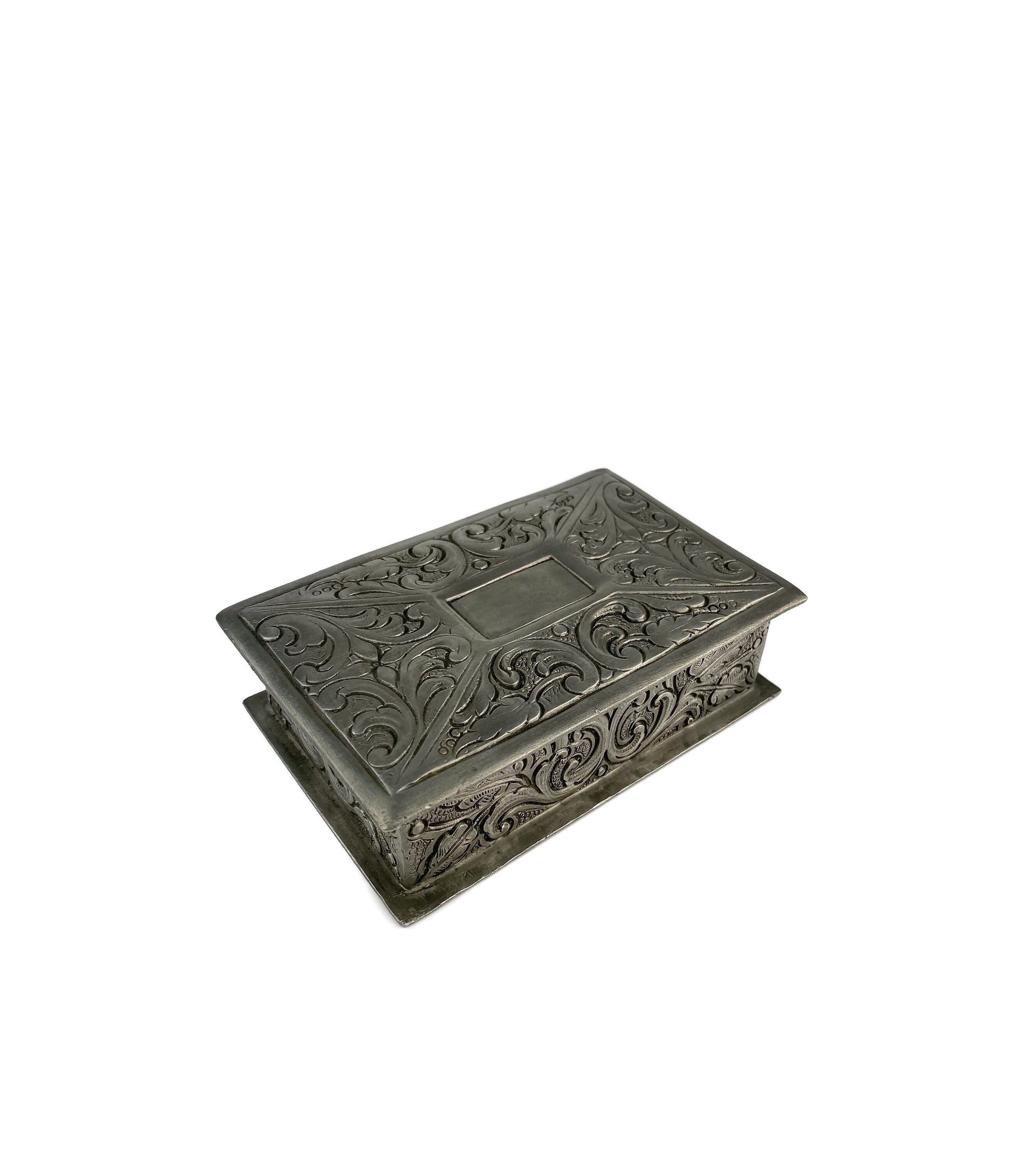 German Pewter Jewellery Box, Fein Zinn Germany Jewelry Storage, Ring ...