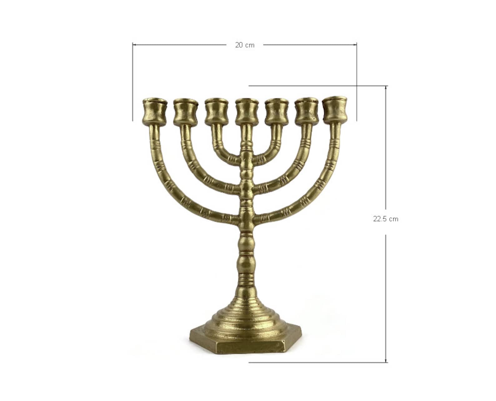 Seven Branched Menorah, Judaica Candle Holder, Brass Candlesticks ...