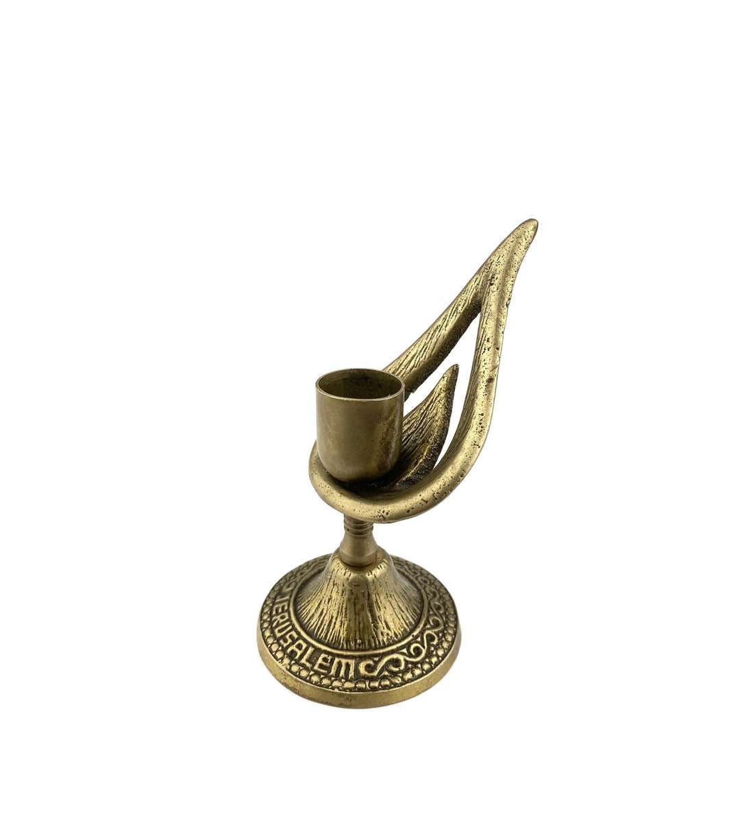Jerusalem Candle Holder, Vintage Candlestick, Antique Religious Candle ...