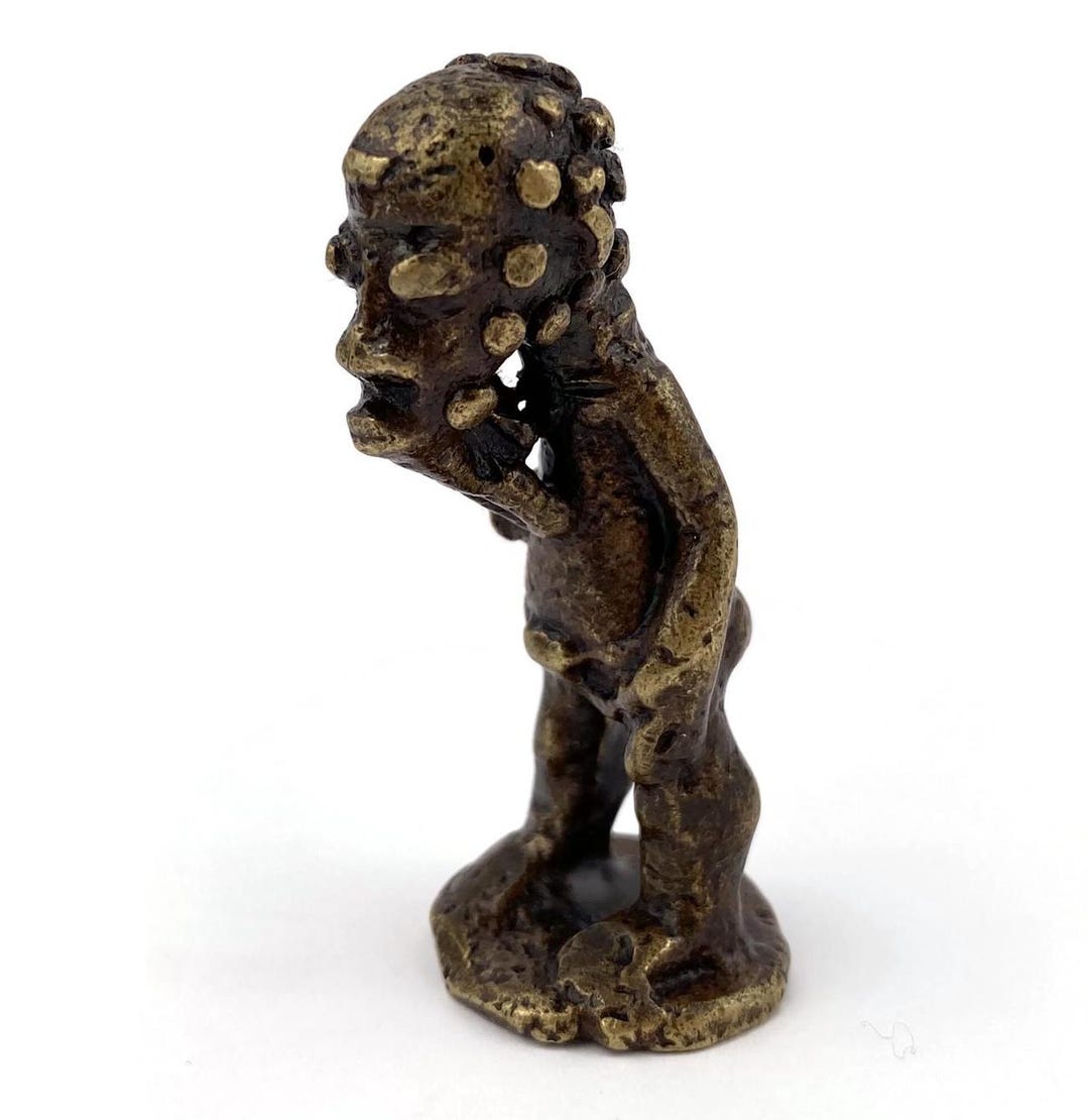 Vintage African Bronze Tribal Figure, Small Benin-style Figurine ...