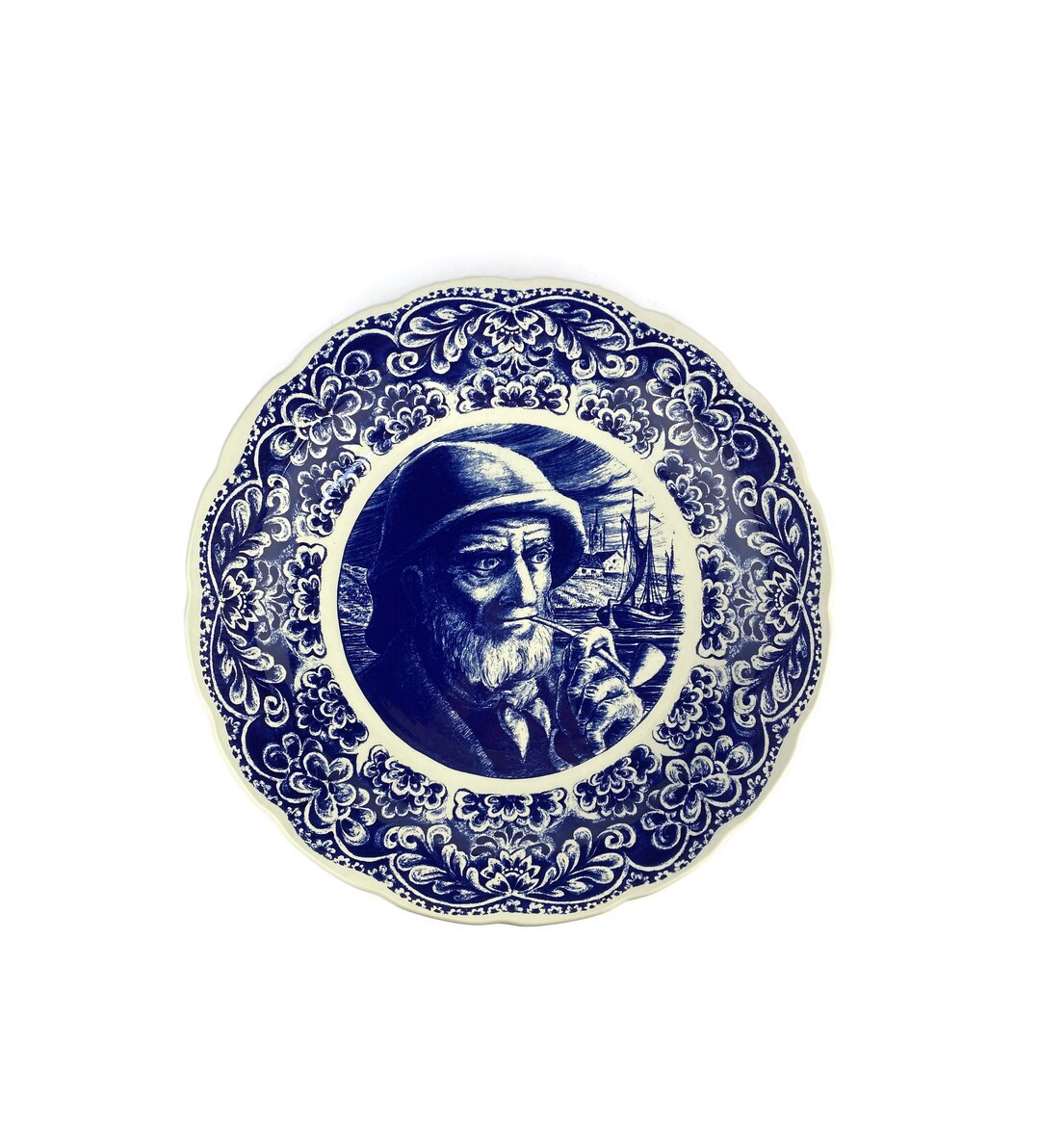 Boch Delfts Wall Plate, Ceramic Delft Wall Plate, Blue and White Wall ...