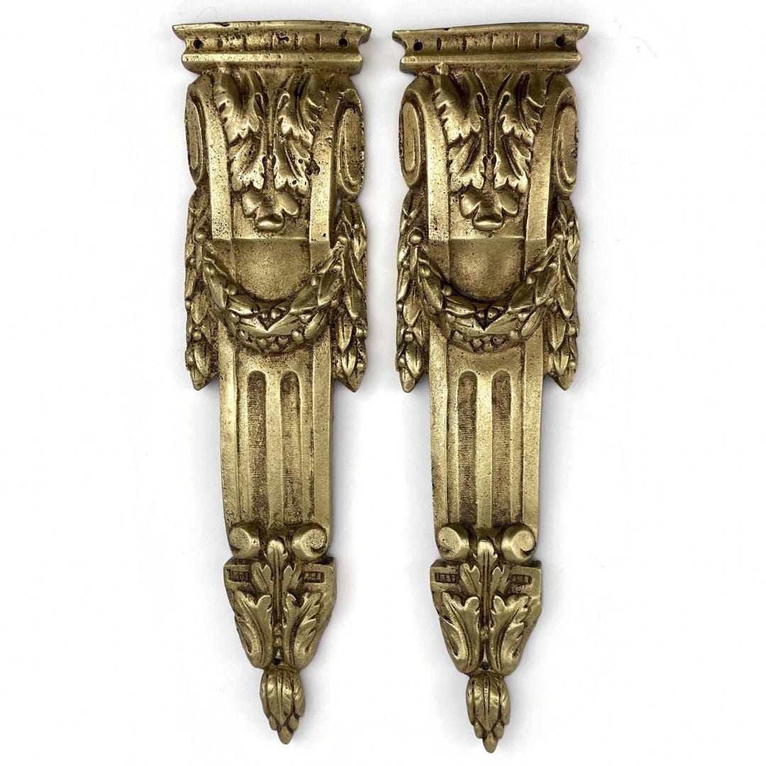 Antique French Brass Ornaments, Cast Brass Architectural Mounts ...