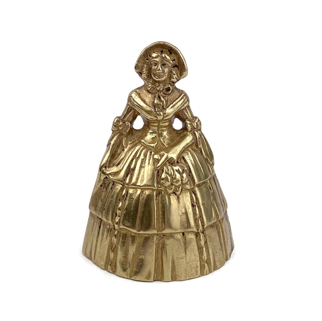 Victorian Lady Shaped Bell, Vintage Brass Dining Bell, Antique Table ...
