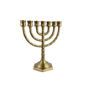 Seven Branched Menorah, Judaica Candle Holder, Brass Candlesticks ...