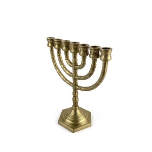 Seven Branched Menorah, Judaica Candle Holder, Brass Candlesticks ...