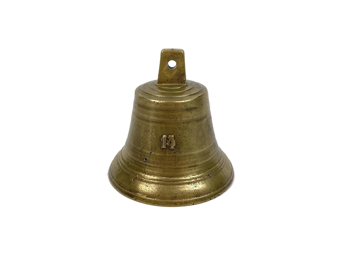 Antique Bronze Bell Number 14, Vintage Hanging Bell, 3.93 Inch Bell ...