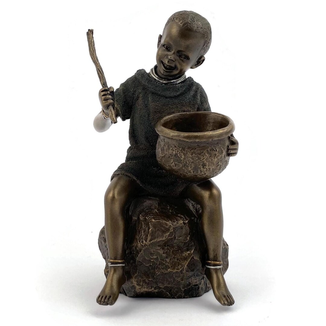 Vintage African Bronze Tribal Figure, Small Benin-style Figurine ...