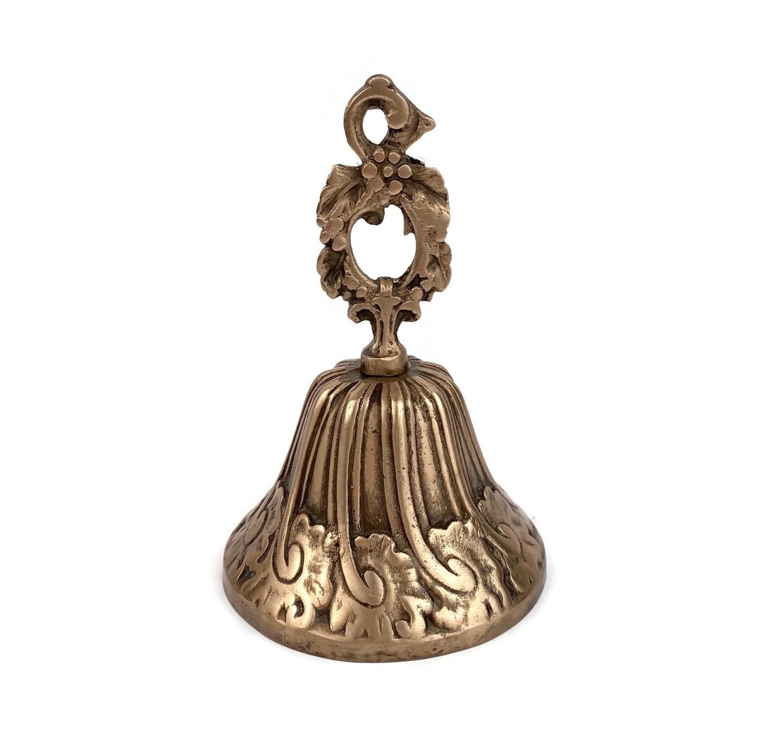 Rare Solid Bronze Bell, Vintage Bronze Hand Bell, Antique Table Bell ...