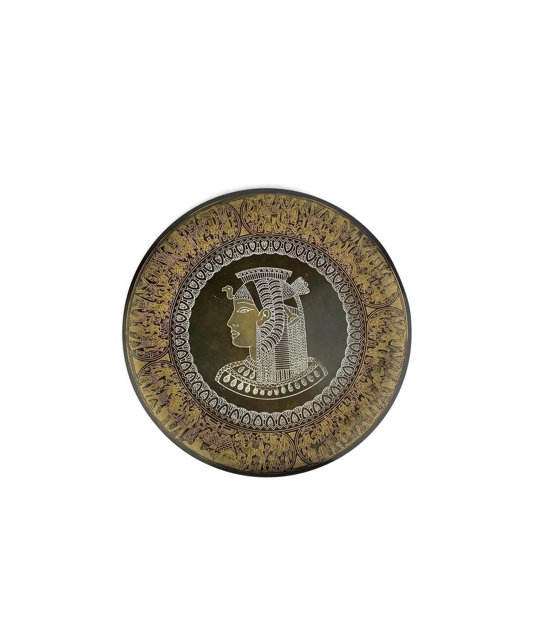 Queen Cleopatra Wall Plate, Egyptian Mythology Ornate, Engraved Brass ...