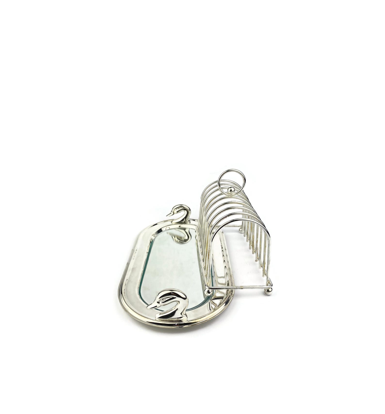 Breakfast 8 Slot Toast Set With Tray, Vintage Toast Stand With Tray and ...