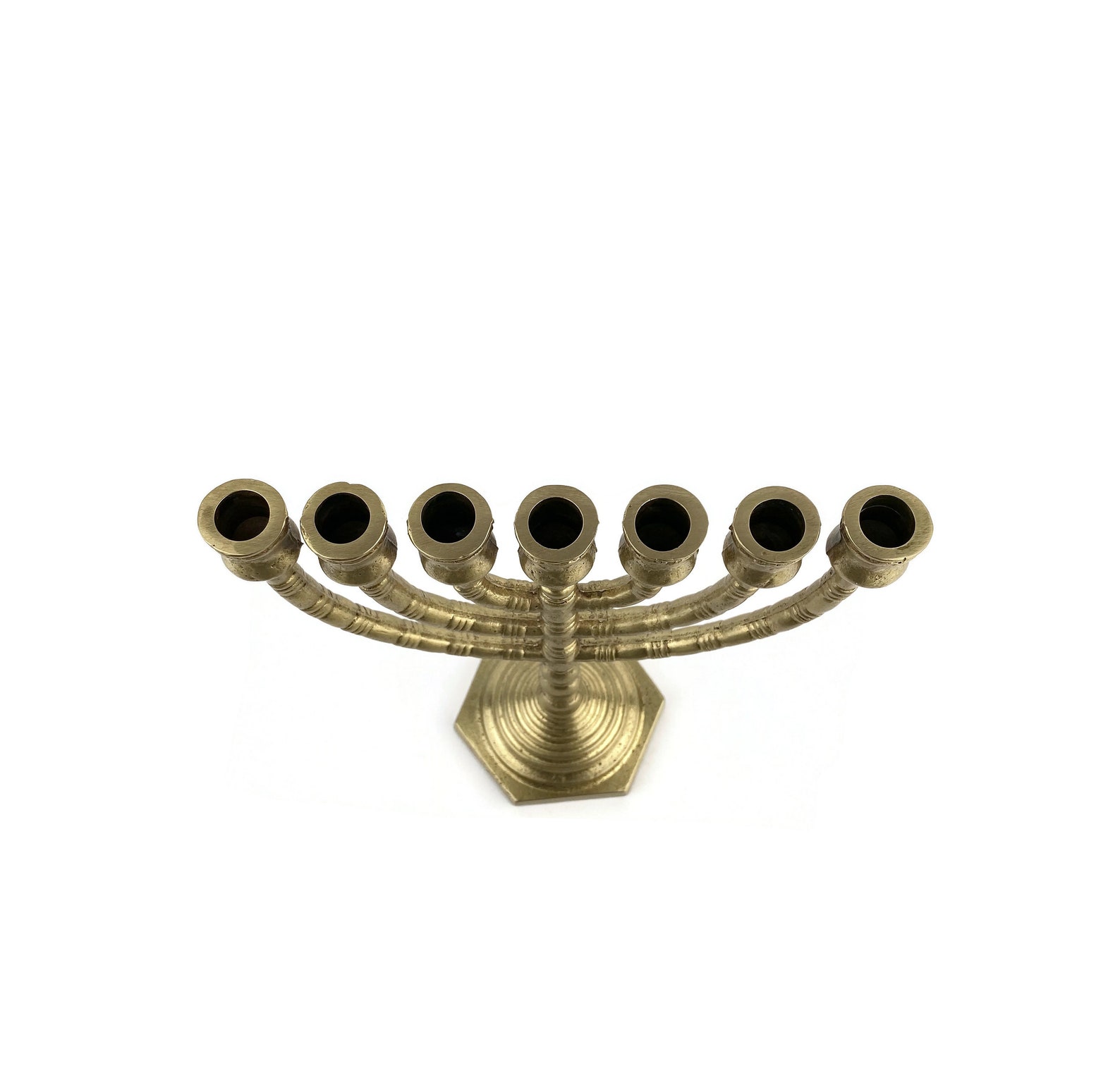 Seven Branched Menorah, Judaica Candle Holder, Brass Candlesticks ...