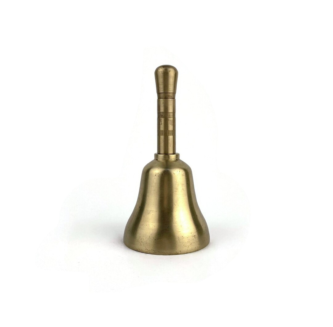 Rare Solid Brass Bell, Vintage Brass Hand Bell, Antique Table Bell ...