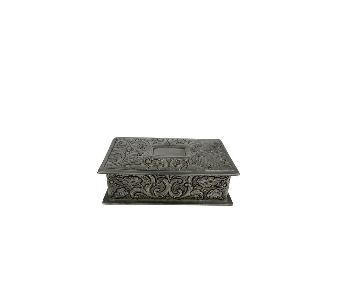 German Pewter Jewellery Box, Fein Zinn Germany Jewelry Storage, Ring ...