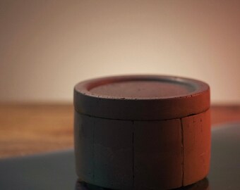Minimalist Concrete Jewelry Box Small Lidded Trinkets Jar Modern ...