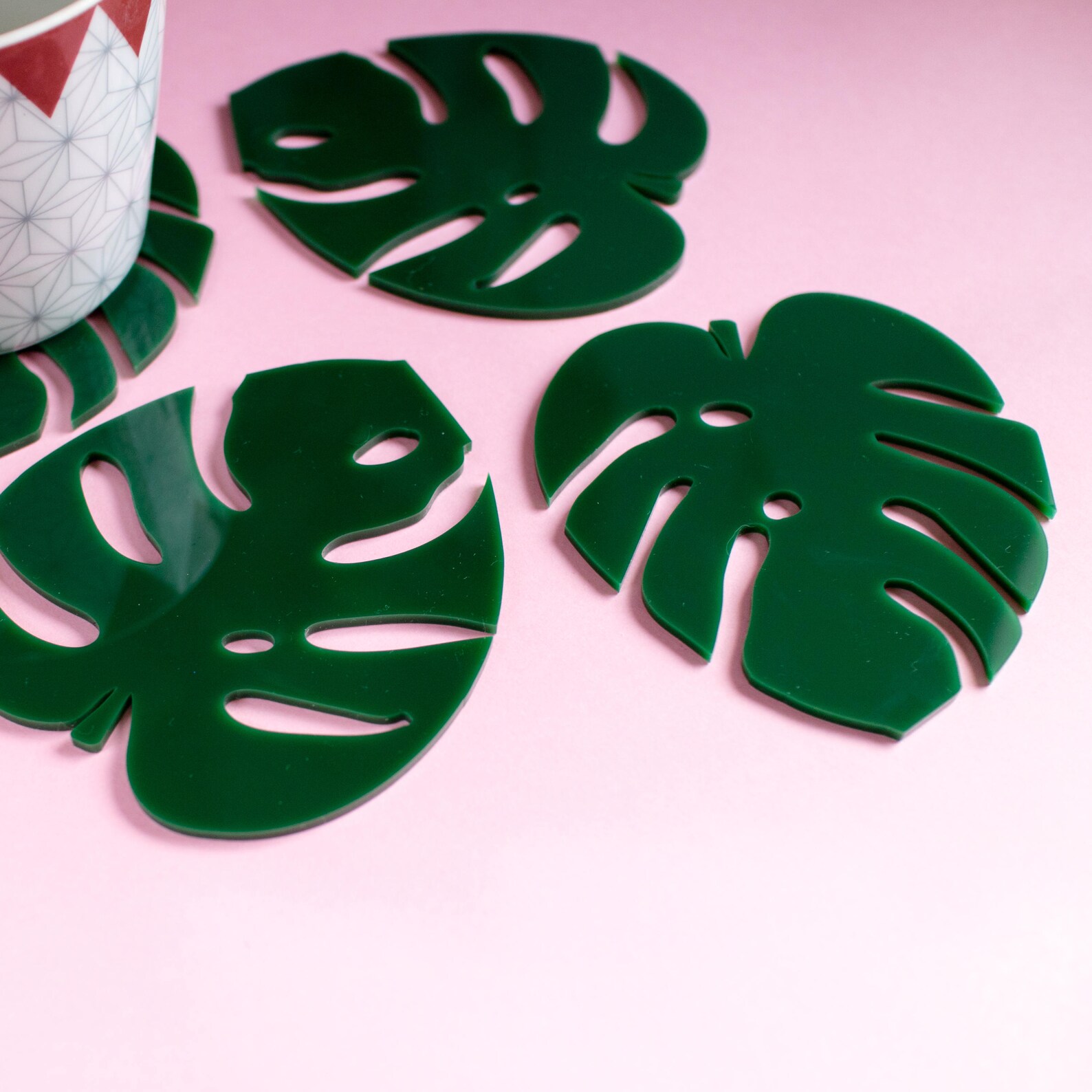 Monstera Coasters Set of Four Leaf Coasters Monstera Homeware Monstera ...