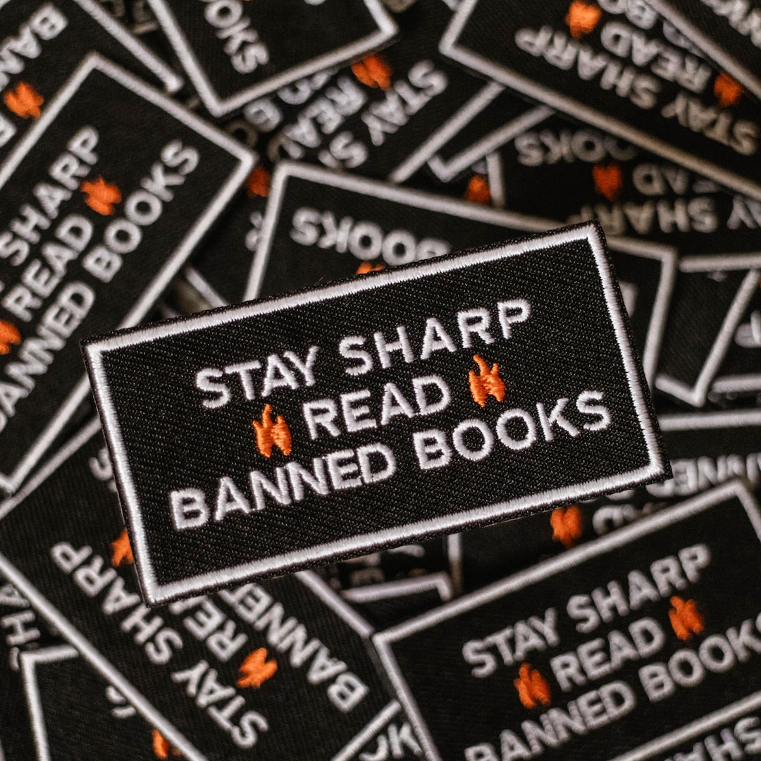 Stay Sharp Read Banned Books Patch - Bookworm Patch - Book Lover Patch ...