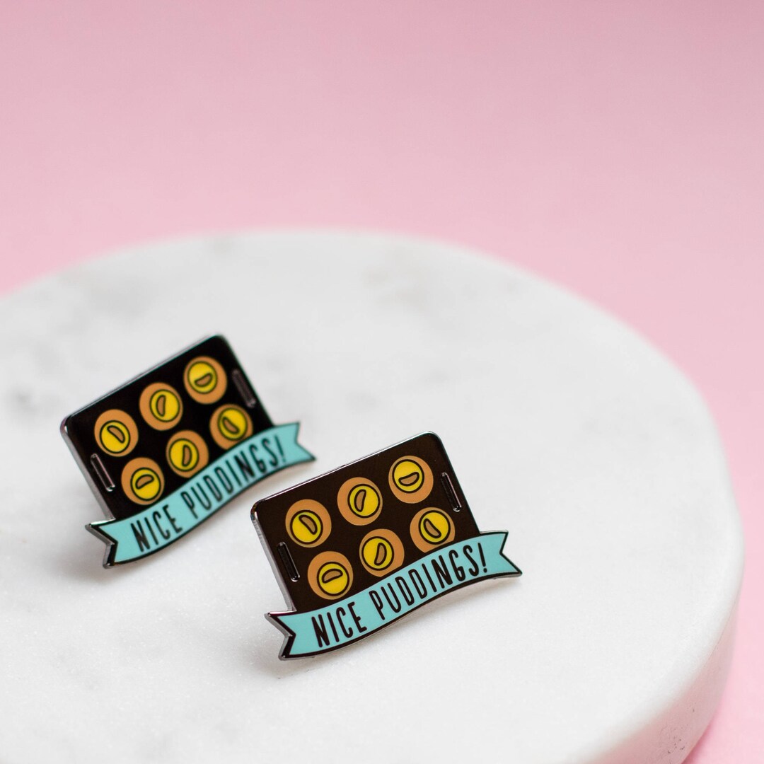 Nice Puddings! Yorkshire Pudding Tin Pin - Enamel Pin - Lapel Pin ...