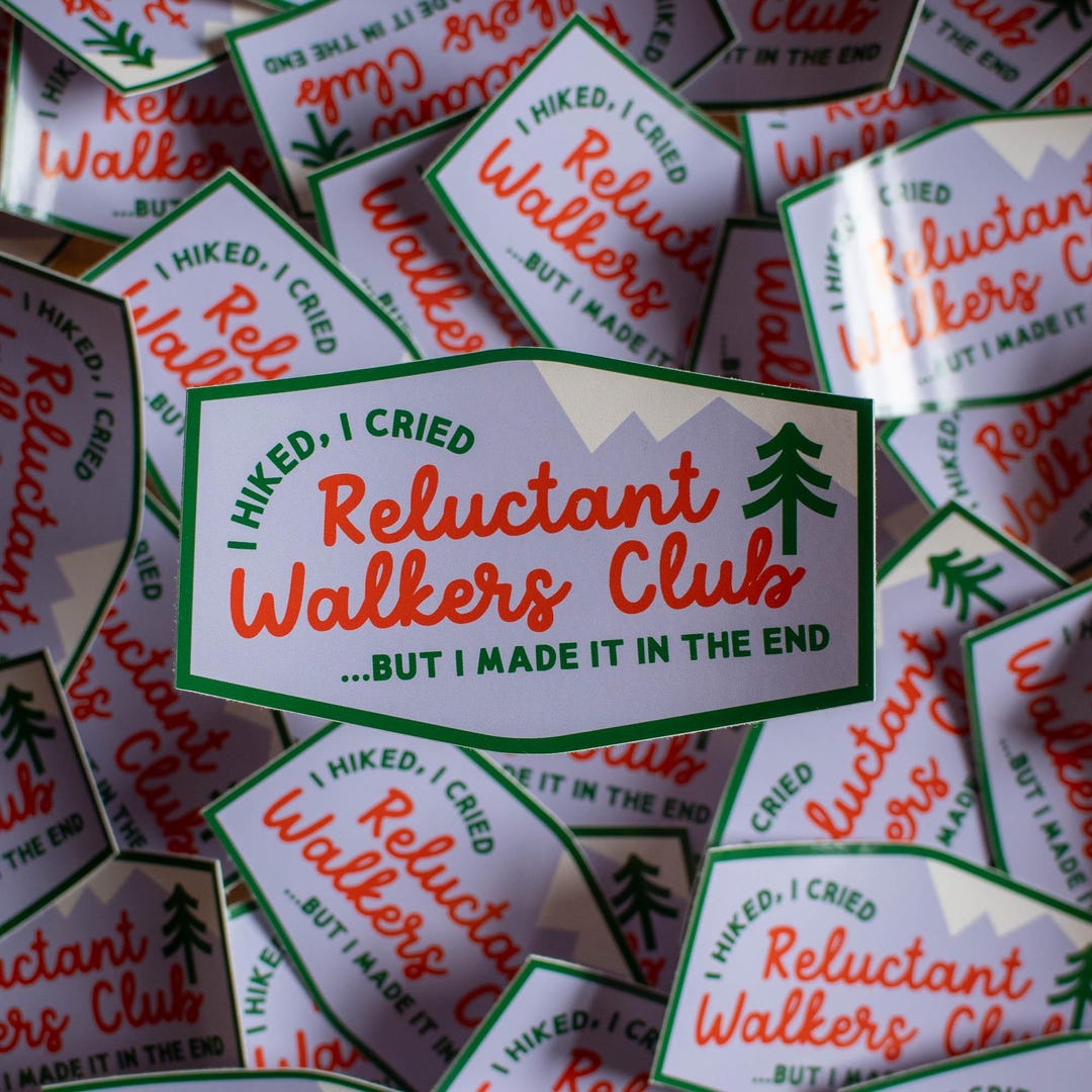 Reluctant Walkers Club Sticker: Funny Hiking Adventure Vinyl Decal ...
