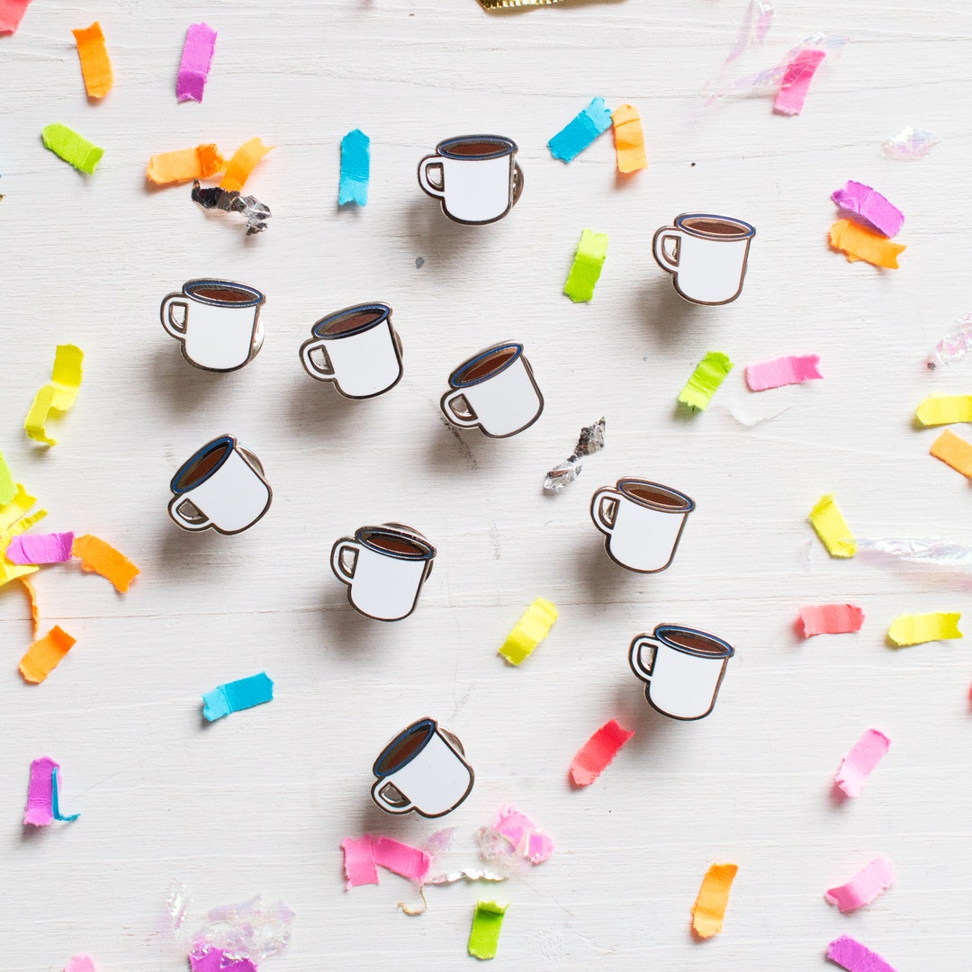 Enamel Mug Pin: Camping Coffee Cup Lapel Pin - Etsy