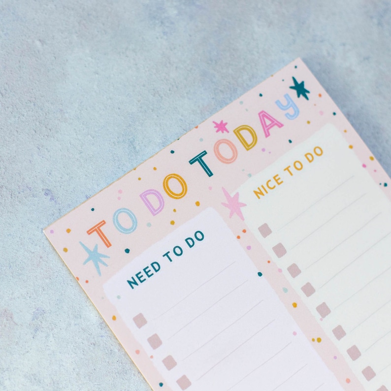 To Do Today List Colourful Stars Design WFH Planner to Do - Etsy UK