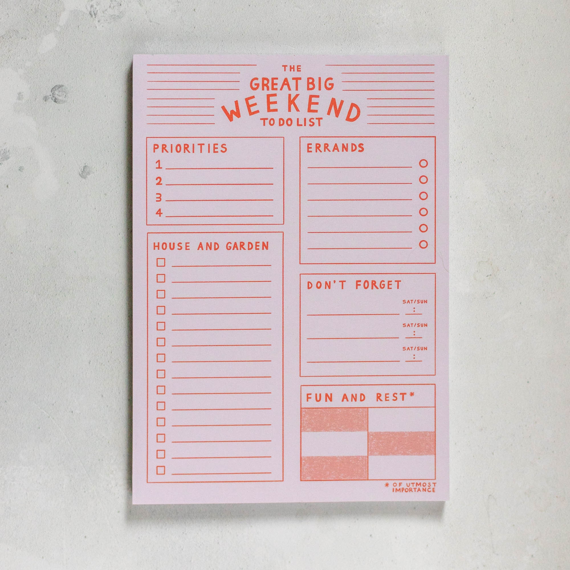 The Great Big Weekend to Do List WFH Planner to Do List - Etsy UK