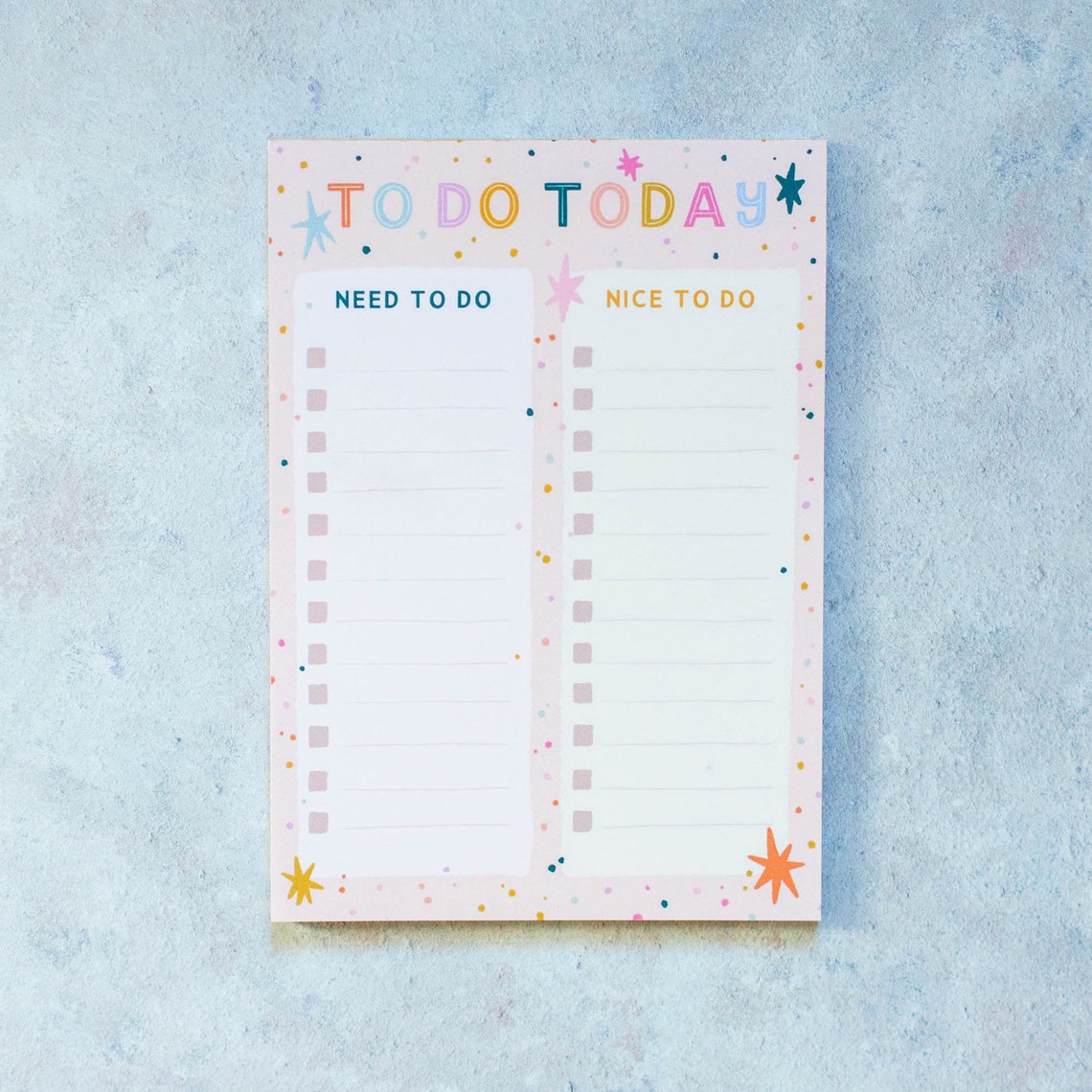 To Do Today List Colourful Stars Design WFH Planner to Do - Etsy UK