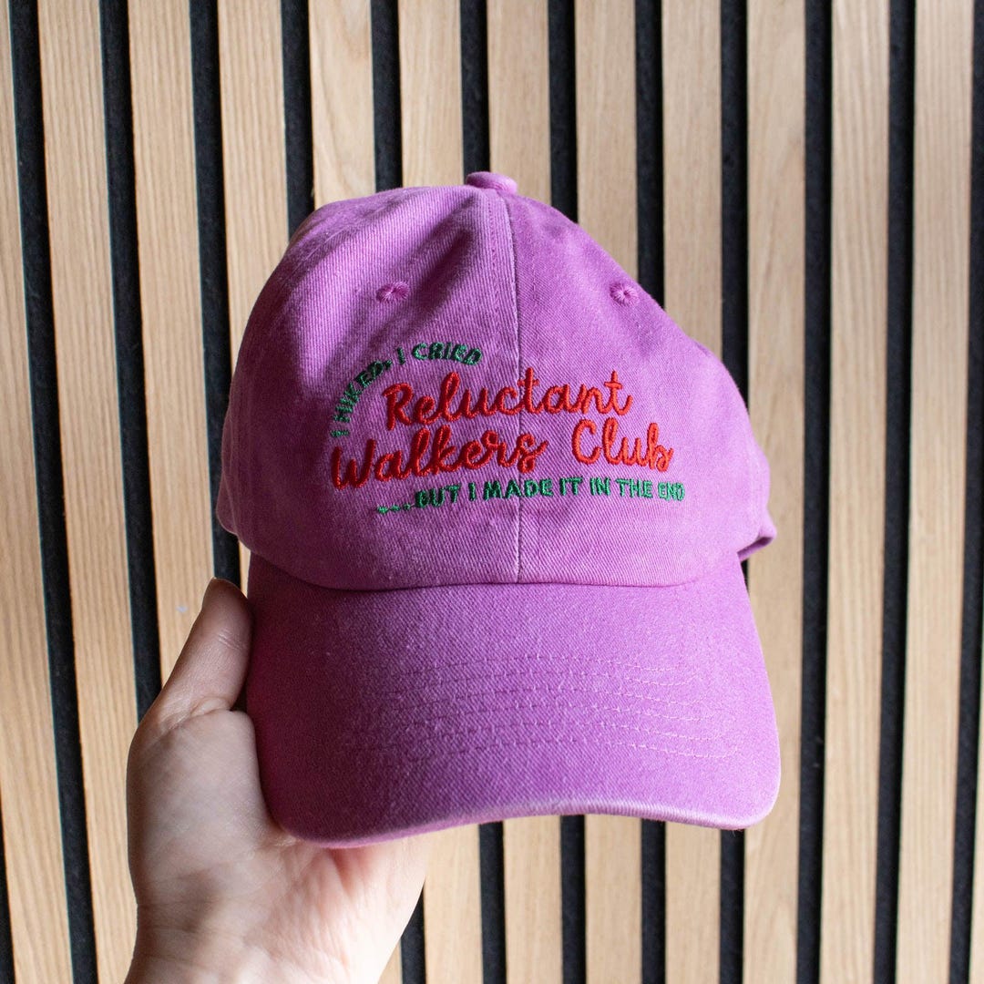 The Reluctant Walkers Club Cap - Light Purple Dad Hat - Hiking Gift ...