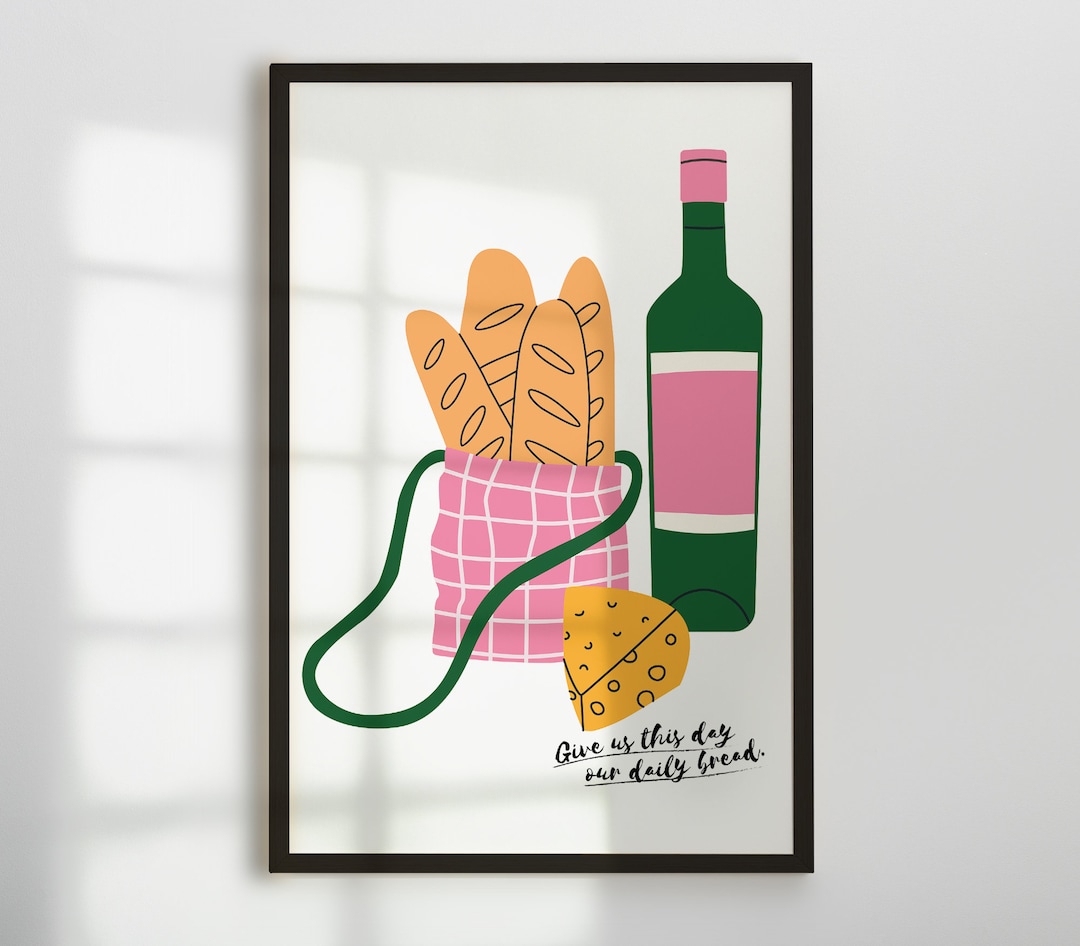 The Lord's Prayer Printable Wall Art, Give Us This Day Our Daily Bread ...